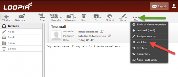 Forklaringer til webmailen - Loopia Support